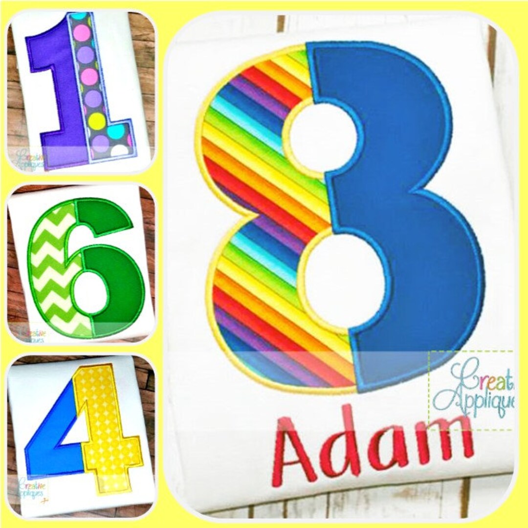 Split Divided Numbers Set Applique Digital Machine Embroidery Design 5 ...