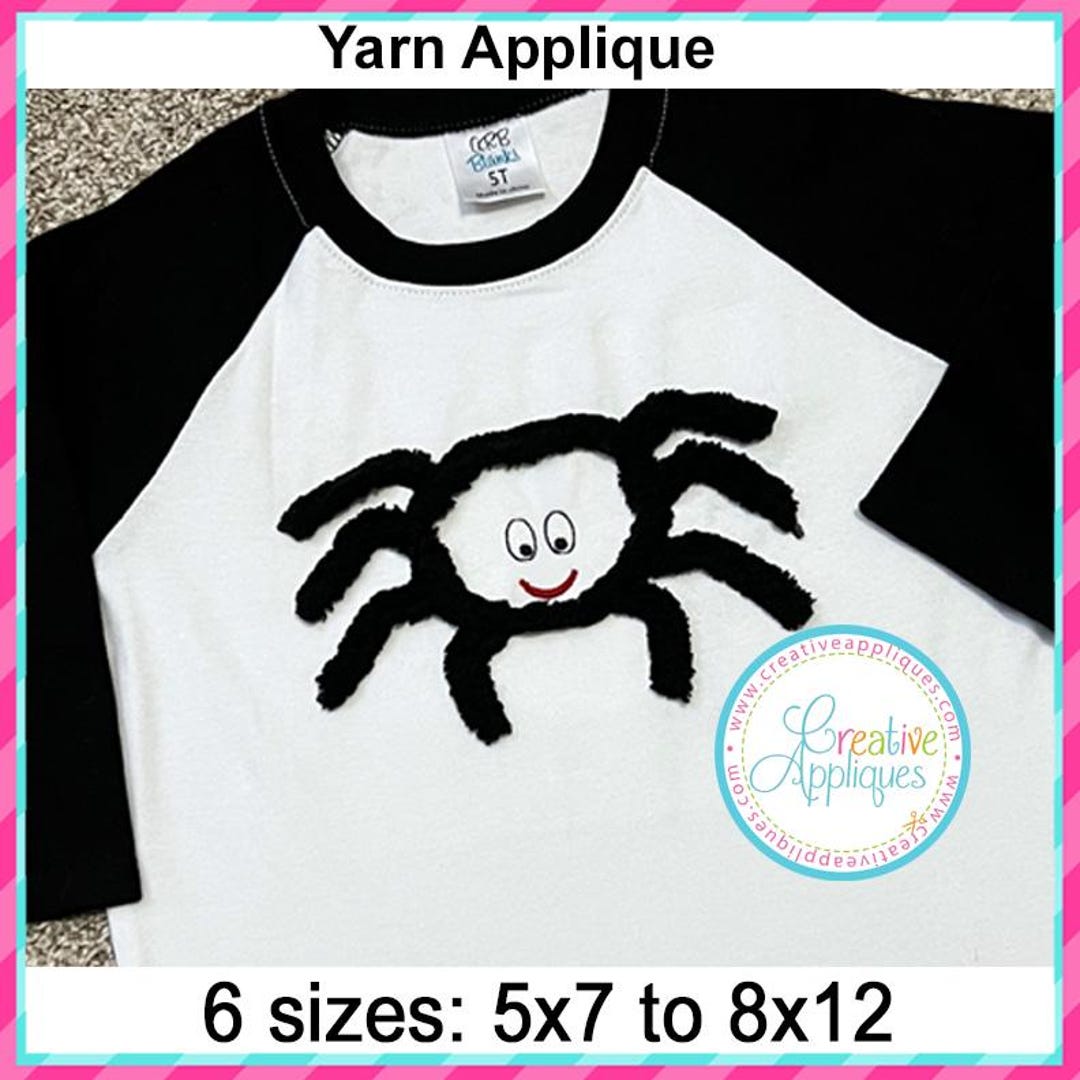 Spider Yarn Applique Design, Machine Embroidery Design, Applique ...