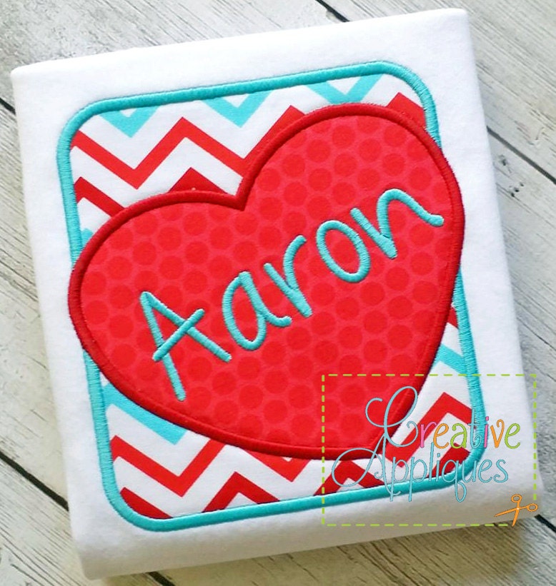 Heart Square Box Valentine Digital Machine Embroidery Applique - Etsy