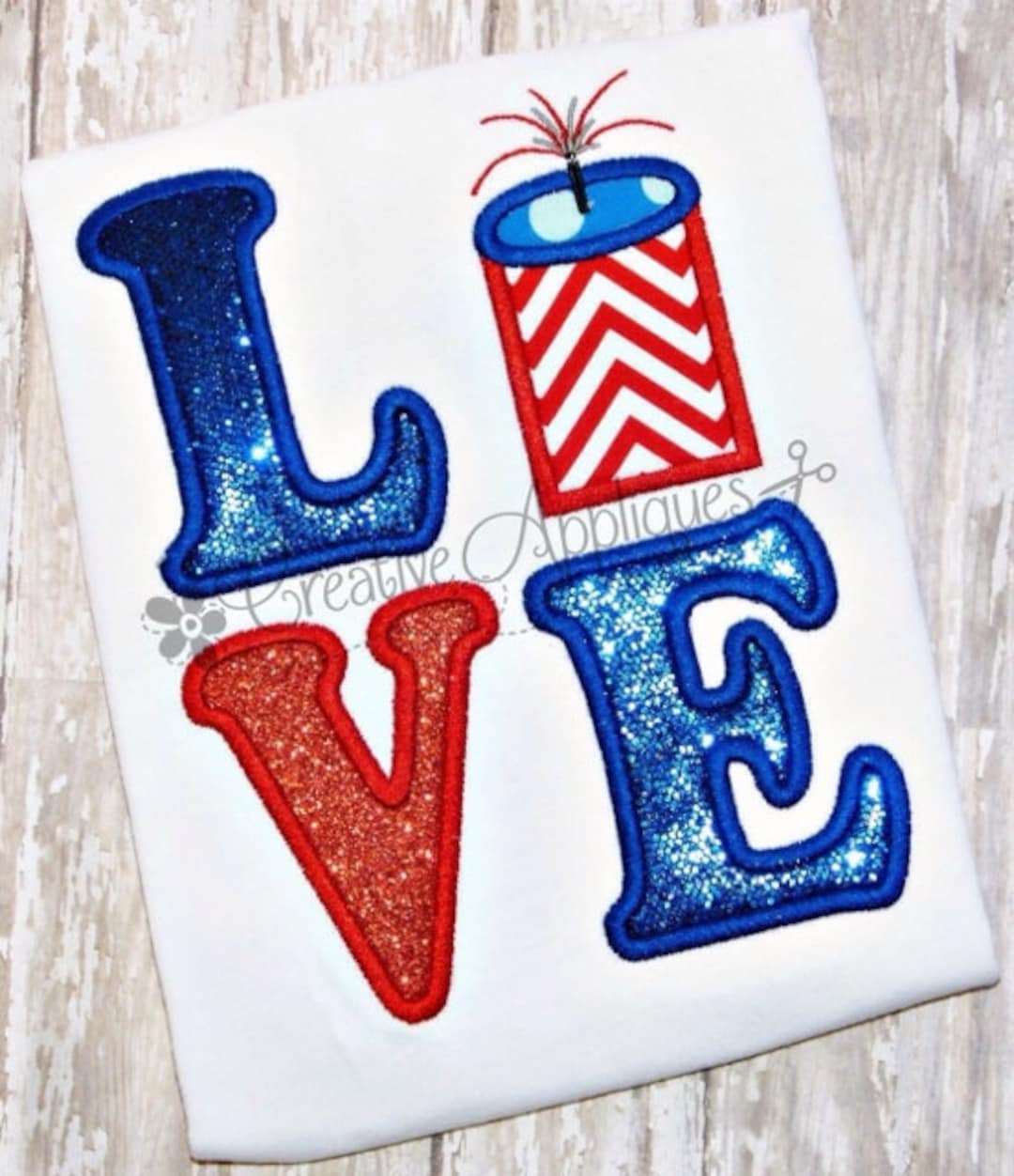 Love Firework Machine Embroidery Applique Design, Firework Applique ...