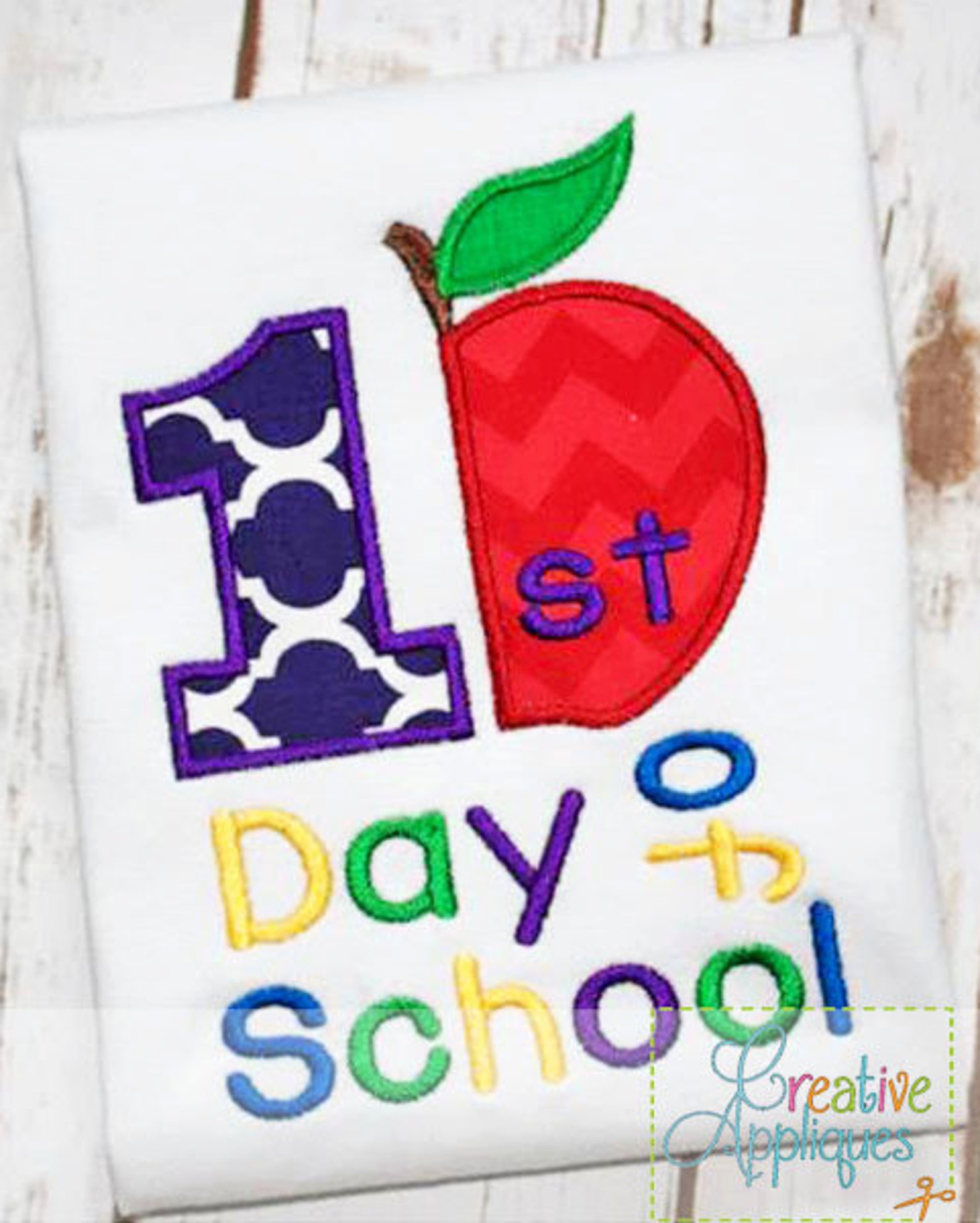 1st Day of School Digital Machine Embroidery Applique Design 4 - Etsy