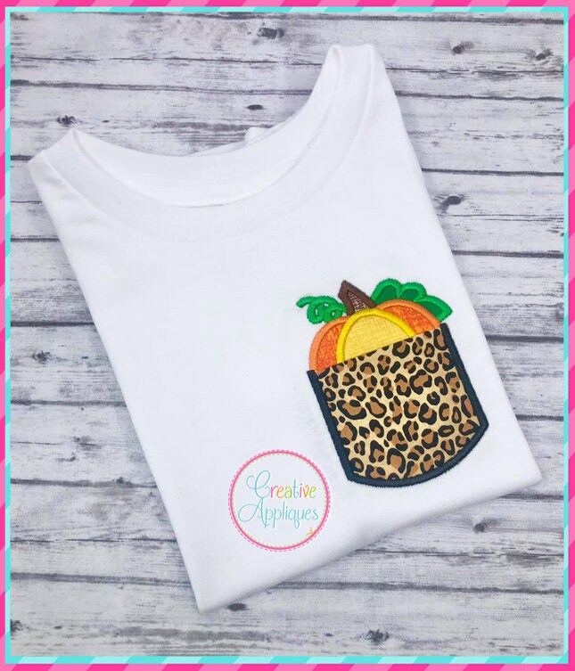 Pumpkin Pocket Applique Machine Embroidery Design 9 Sizes, in the Hoop ...