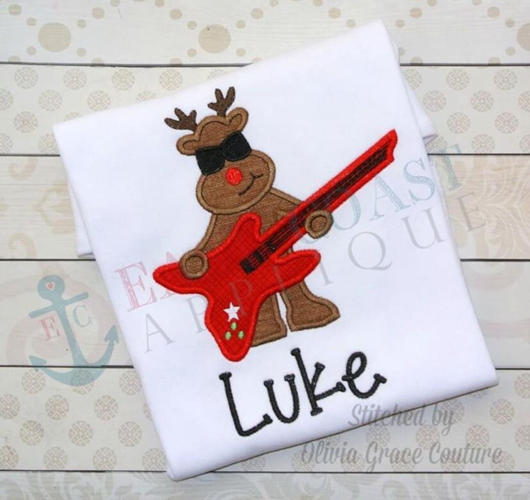 Rockin Reindeer Applique Machine Embroidery Design, Machine Applique ...