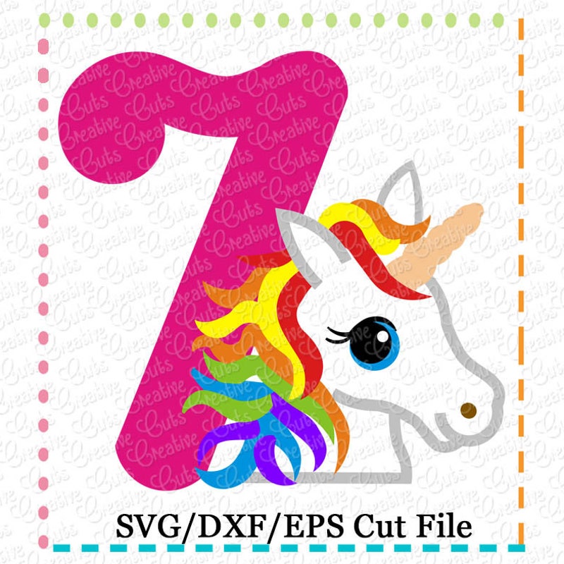 Unicorn 7th Birthday Svg - Etsy
