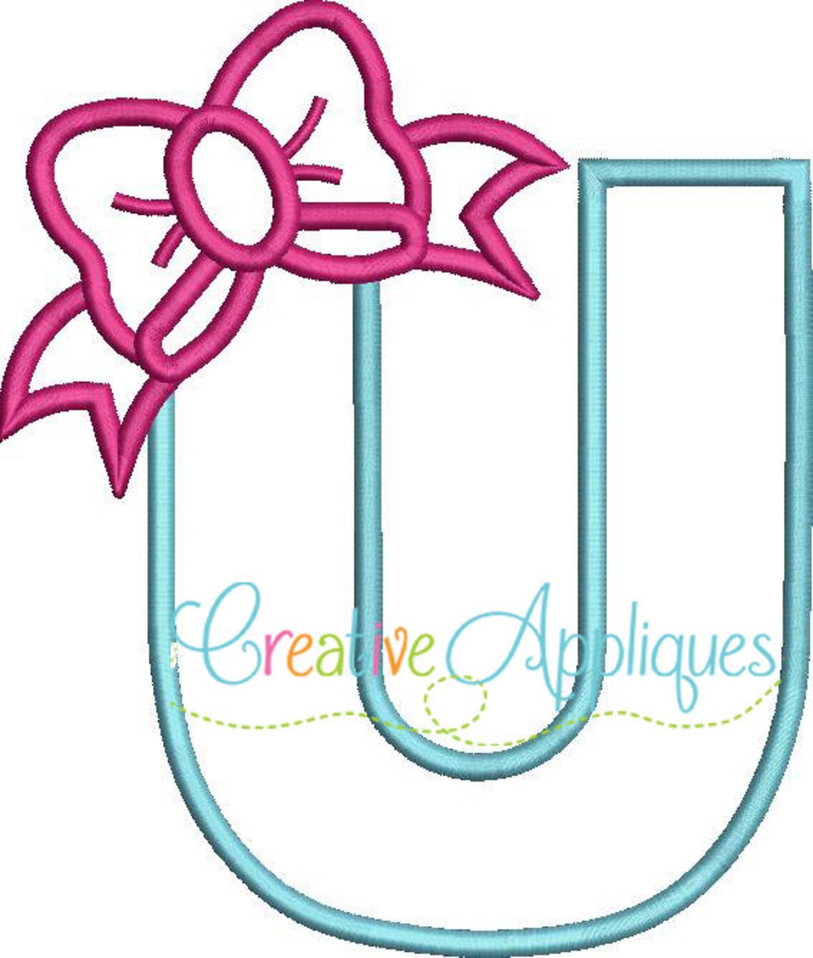 U Bow Letter U Applique Machine Embroidery Design 4 Sizes Bow - Etsy