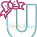 Bow Alphabet Letter Set A-Z Applique Machine Embroidery Design 4 Sizes ...