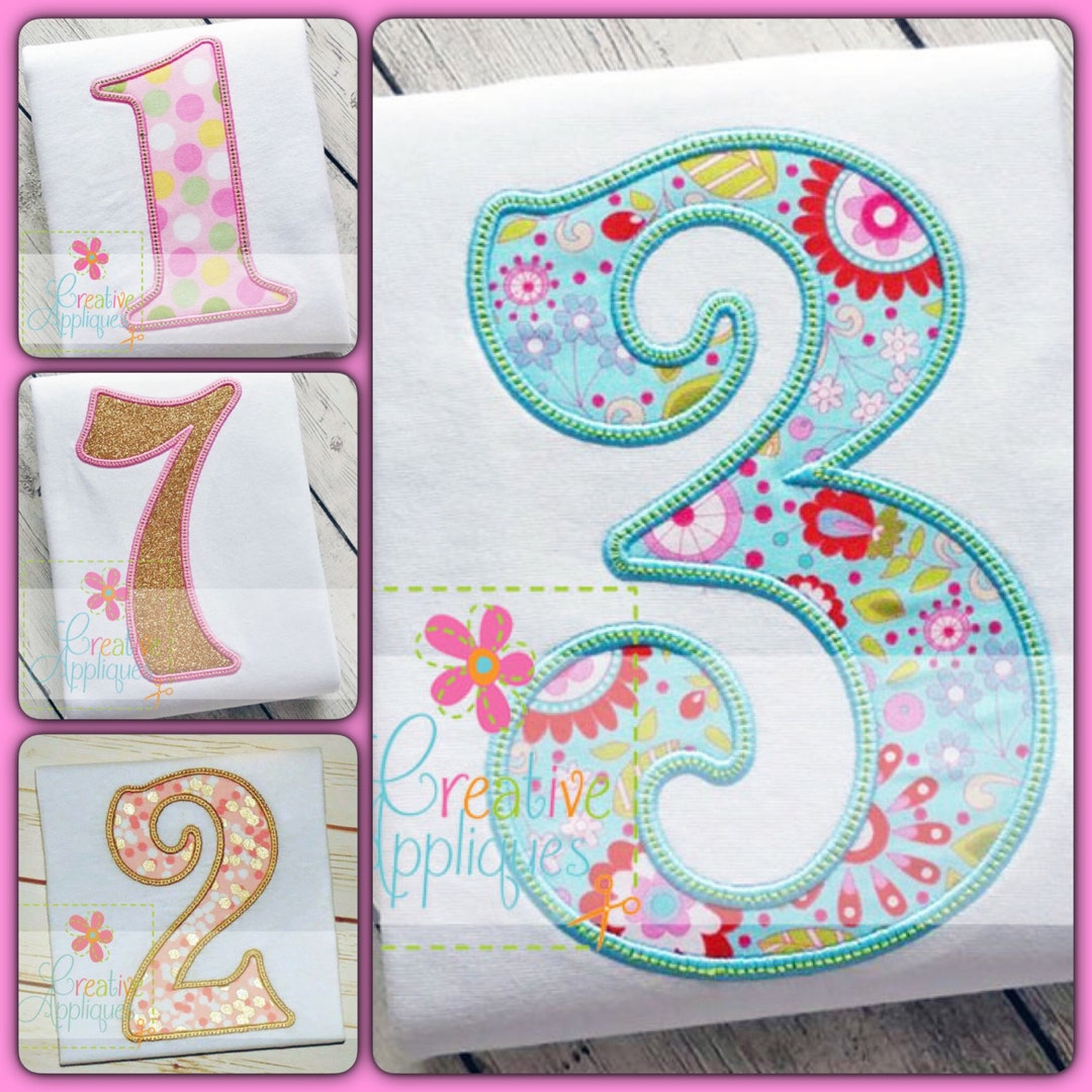 Sydney Numbers Birthday Set Applique Digital Machine Embroidery Design ...