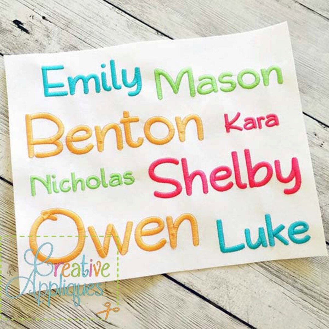 Playground 6 SIZES Embroidery Font Alphabet Digital Machine Embroidery ...