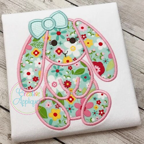Bunny Rabbit Easter Digital Machine Embroidery Applique Design - Etsy