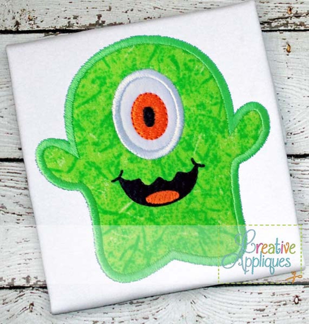 Smiling One Eyed Monster Digital Machine Embroidery Applique Design 4 ...