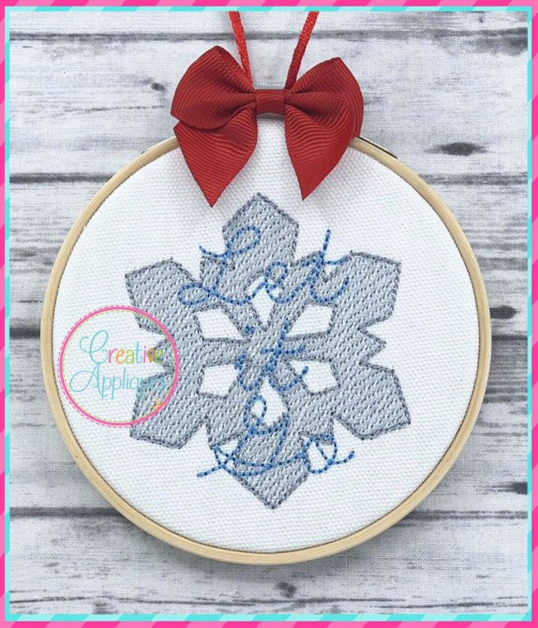 Sketch Stitch Snowflake Digital Machine Embroidery Design 6 Sizes ...