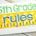 5th Fifth Grade Rules Digital Machine Embroidery Applique Design 5 ...