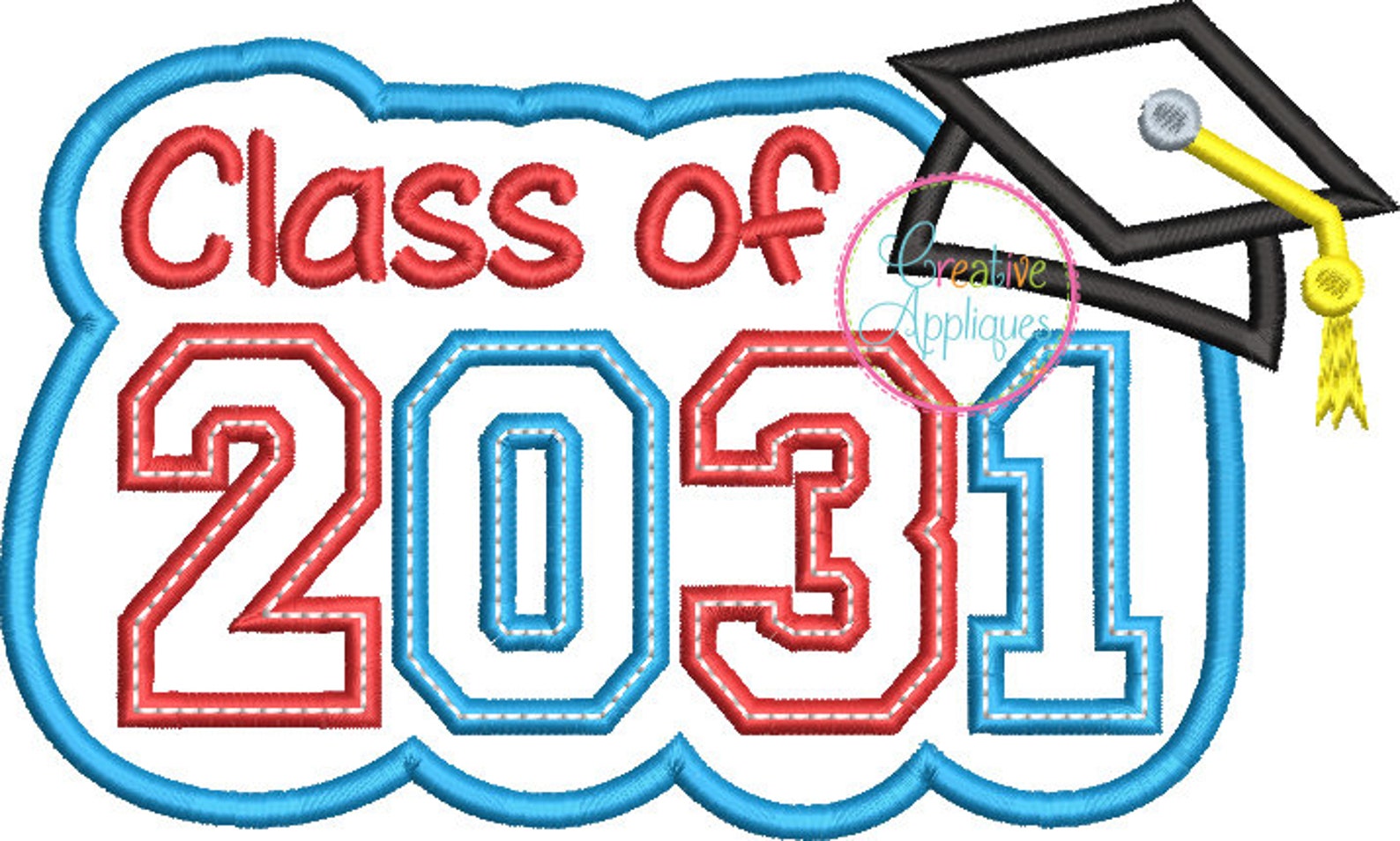 Class of 2031 Graduation Digital Machine Embroidery Applique - Etsy