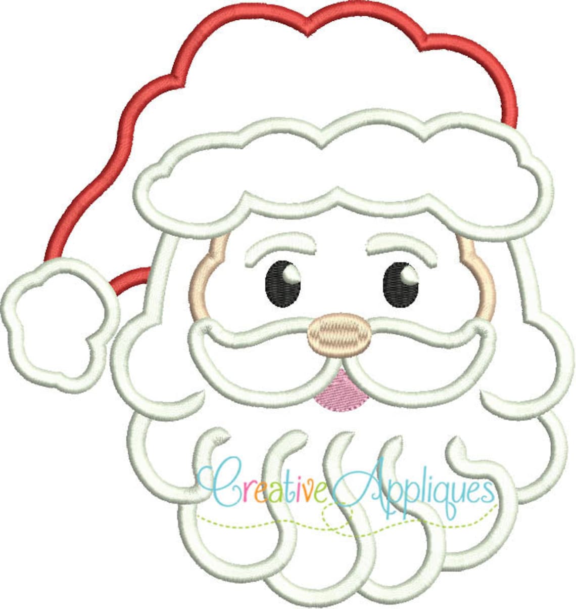 Santa Applique Digital Machine Embroidery Design 4 Sizes - Etsy