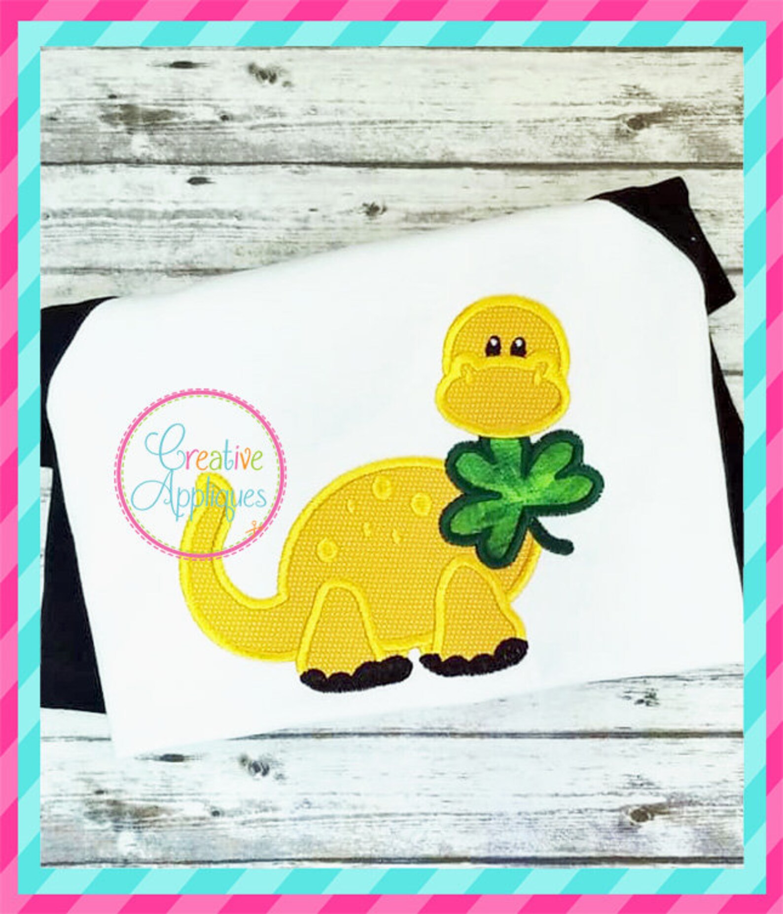 Dinosaur St Patricks Digital Machine Embroidery Applique Design 4 Sizes ...