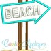 Beach Arrow Sign Digital Machine Embroidery Applique Design 4 Sizes! - Etsy