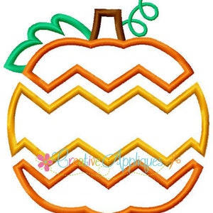 Chevron Pumpkin Digital Machine Embroidery Applique Design 4 Sizes ...