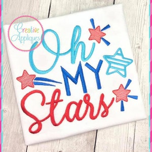 Oh My Stars Digital Machine Embroidery Design 5 Sizes, Patriotic ...