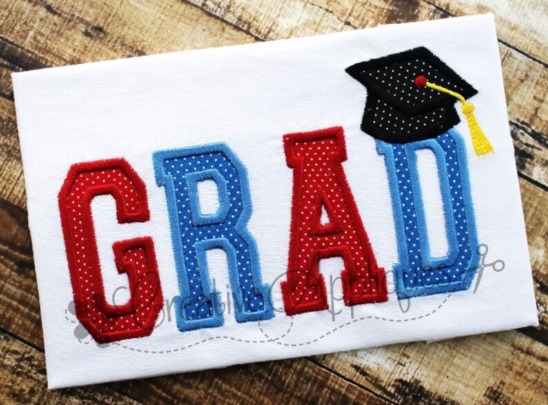 Graduation School Machine Embroidery Applique Design 7 Sizes - Etsy