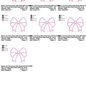 Fancy Bow Side Seam Applique Machine Embroidery Design, Bow Shirt Side ...