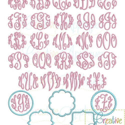 5 Sizes BX Natural Circle Embroidery Monogram Alphabet Font - Etsy