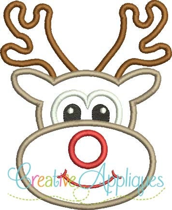 Reindeer 5 Sizes! Applique Digital Machine Embroidery Design, Reindeer ...