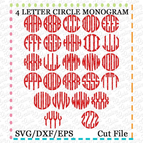 4 Initial Monogram - Etsy