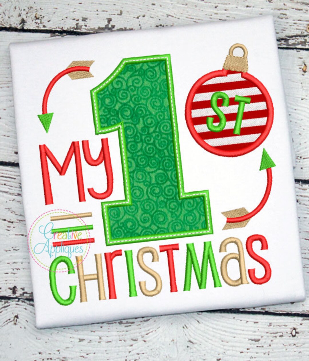 My 1st First Christmas Digital Machine Embroidery Applique Design 4 ...
