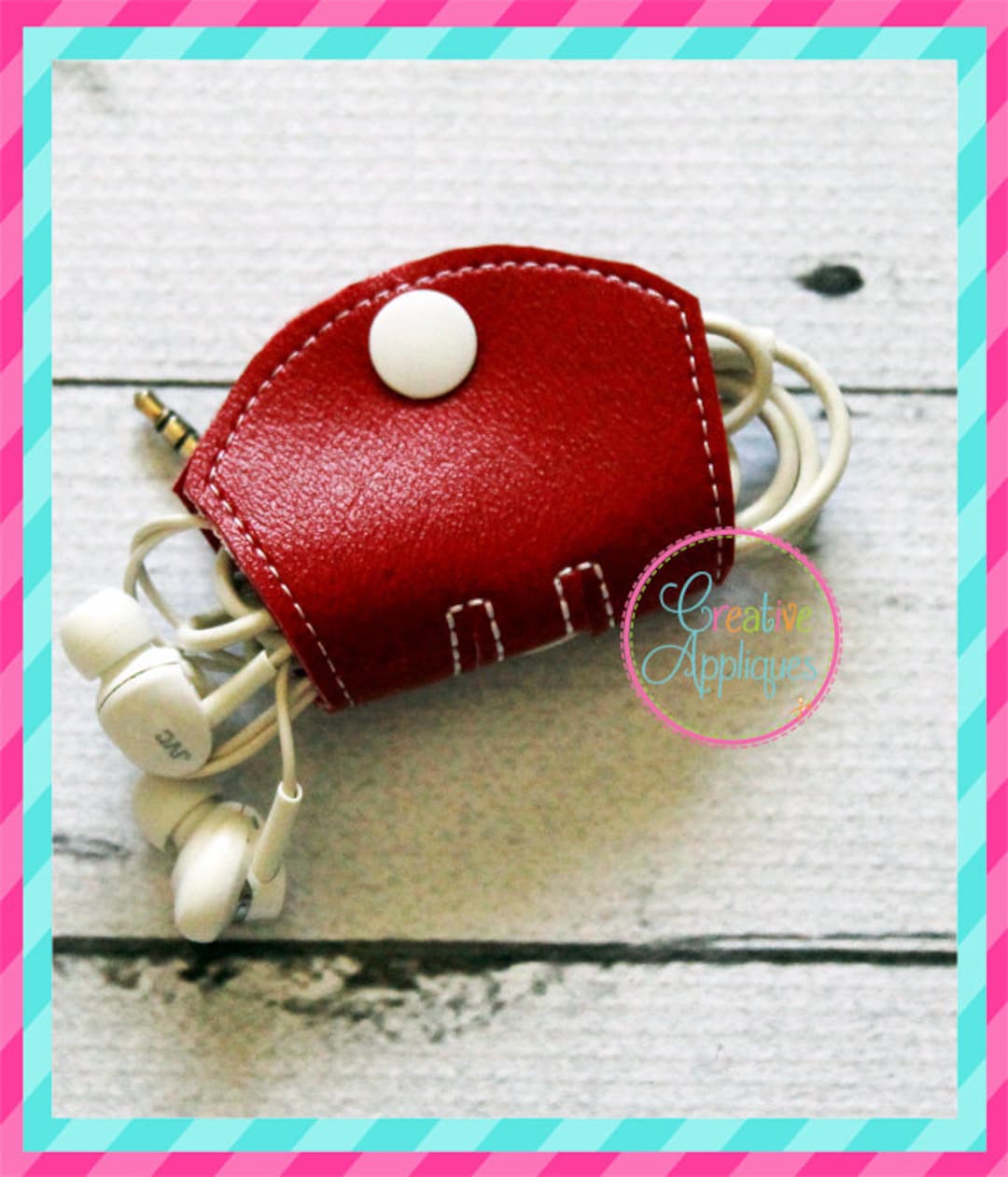 Cord Wrap Earbuds in the Hoop Machine Embroidery Design, Earbud Case ...