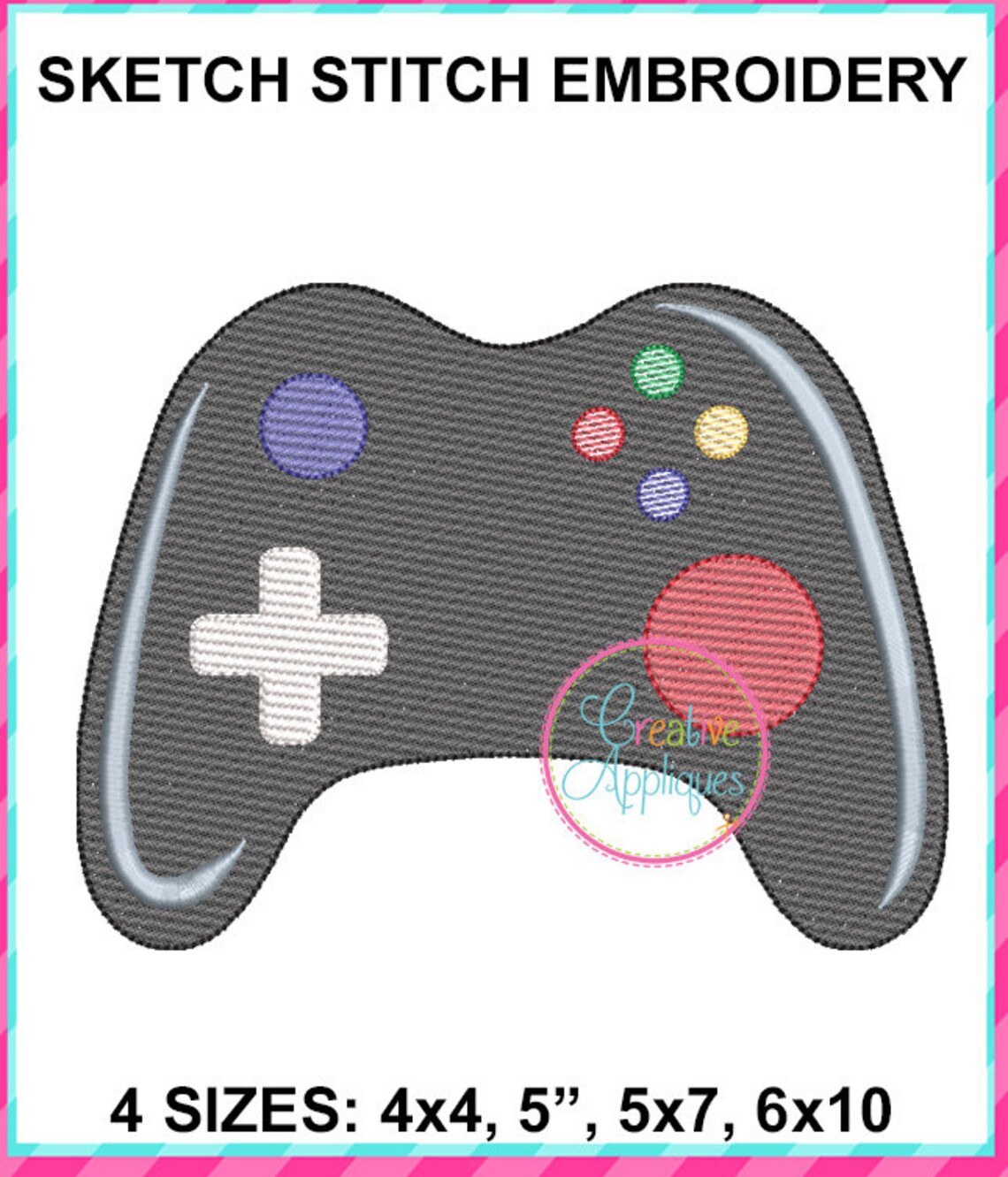 Sketch Stitch Game Control Embroidery Machine Design 4 Sizes - Etsy