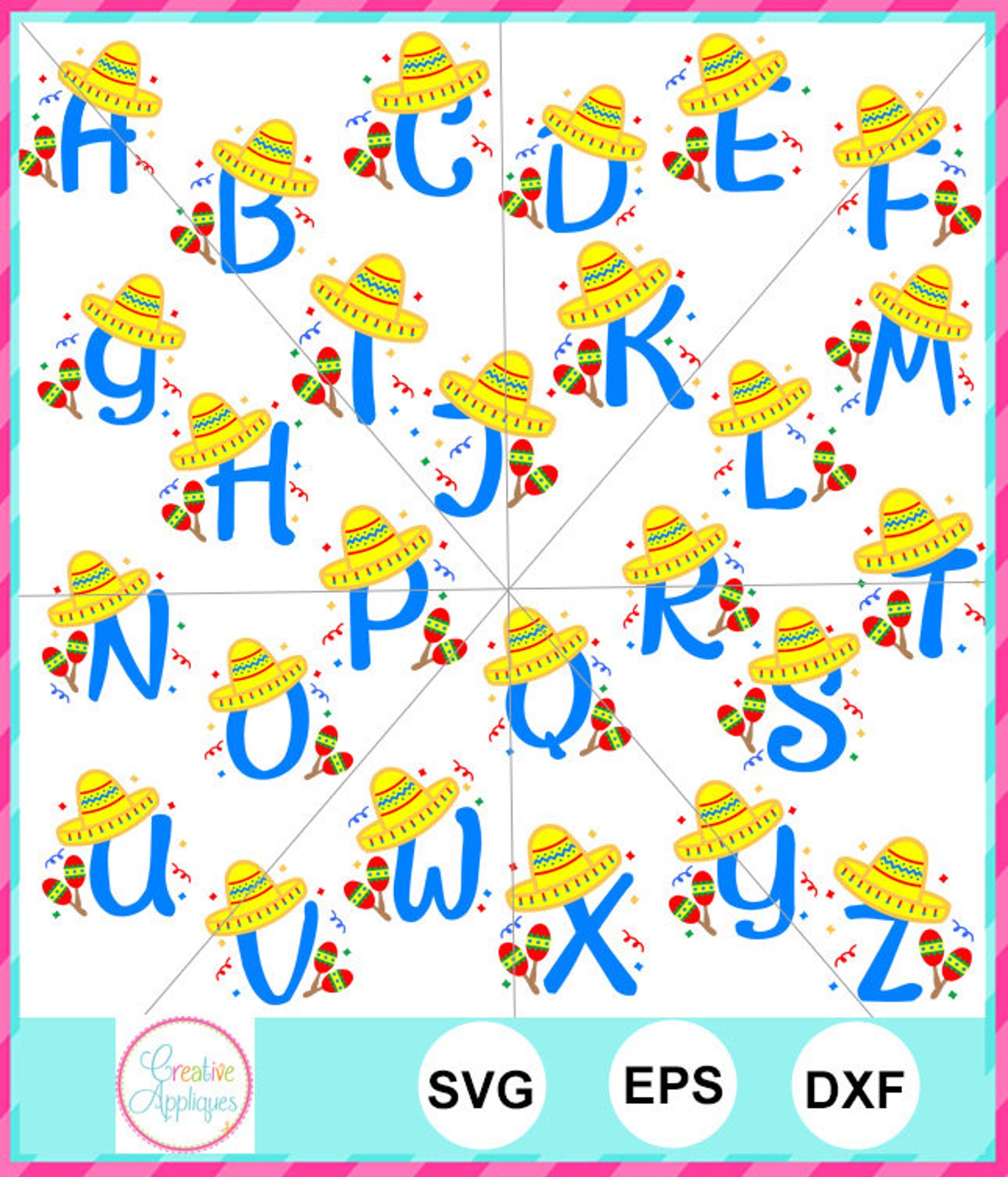 EXCLUSIVE SVG Eps DXF Sombrero Alphabet Svg Sombrero Letters - Etsy