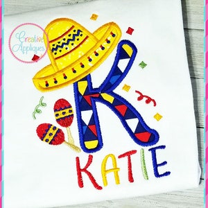 EXCLUSIVE SET Sombrero Alphabet Applique Digital Machine Embroidery ...
