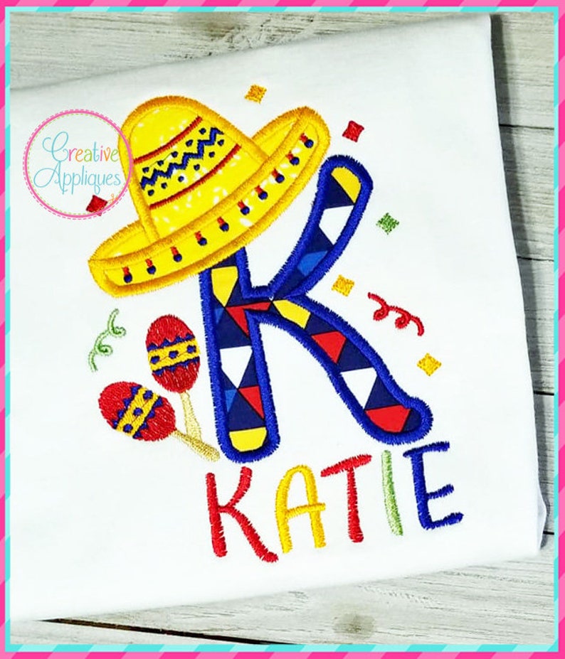 EXCLUSIVE SET Sombrero Alphabet Applique Digital Machine - Etsy
