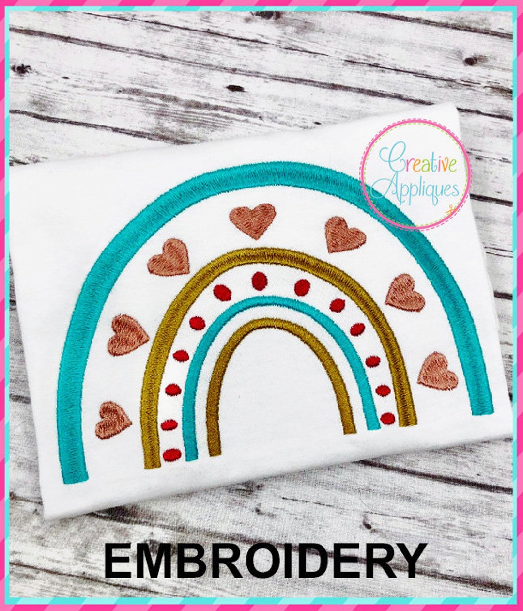 Rainbow Machine Embroidery Design 5 SIZES, Rainbow Embroidery, Boho ...