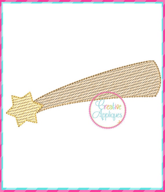 Sketch Stitch Shooting Star Digital Machine Embroidery Design | Etsy
