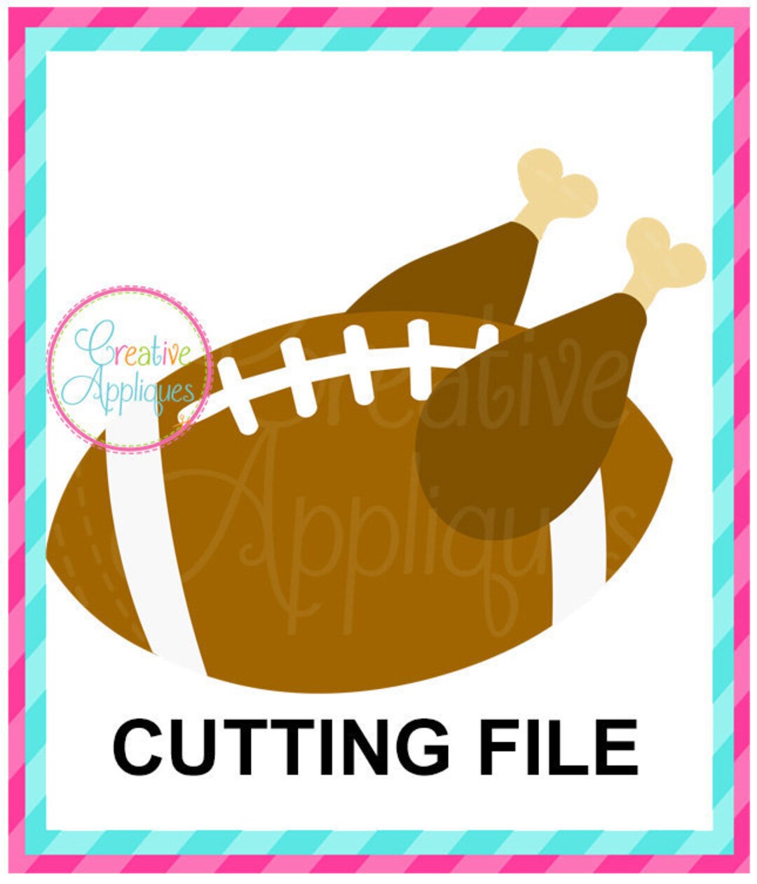 EXCLUSIVE SVG EPS Dxf Football Turkey Cutting File, Thanksgiving Cut ...