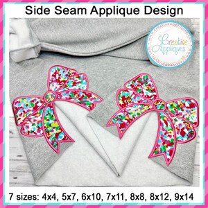 Fancy Bow Side Seam Applique Machine Embroidery Design, Bow Shirt Side ...