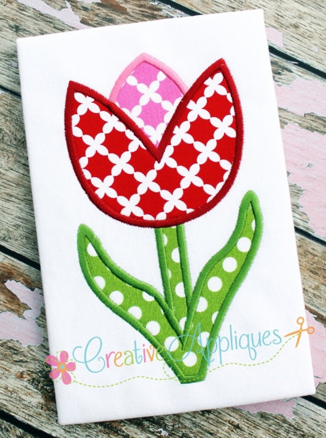 Tulip Flower Machine Embroidery Applique Design 4 Sizes, Flower ...