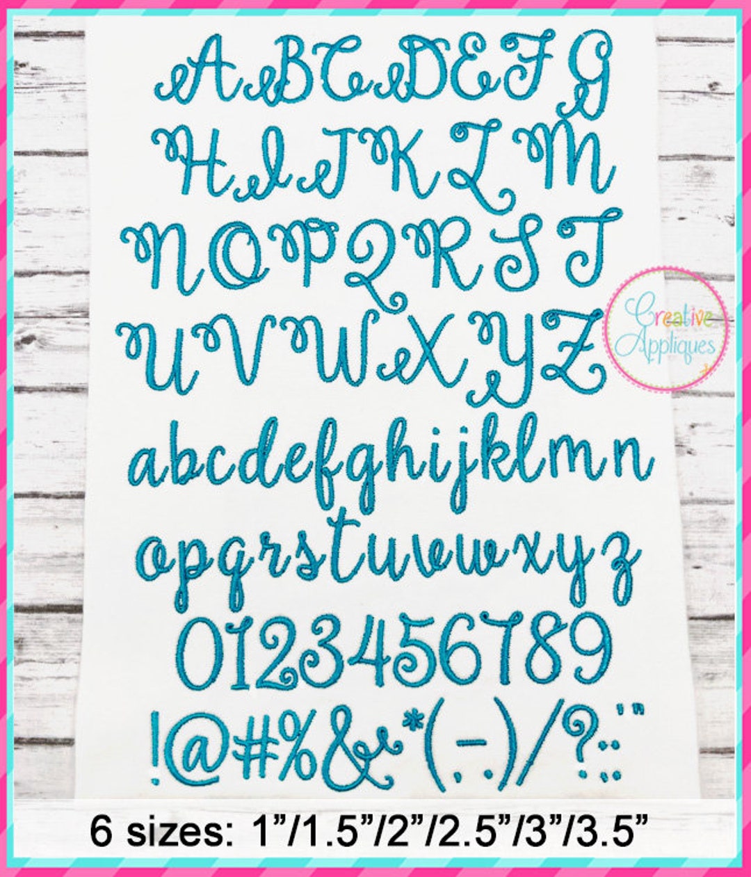 6 SIZES!!! Amelia Embroidery Alphabet Font Digital Machine Embroidery ...