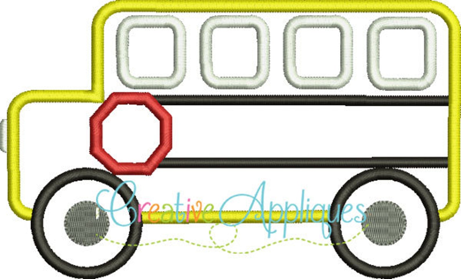 School Bus Digital Machine Embroidery Applique Design 4 Sizes - Etsy
