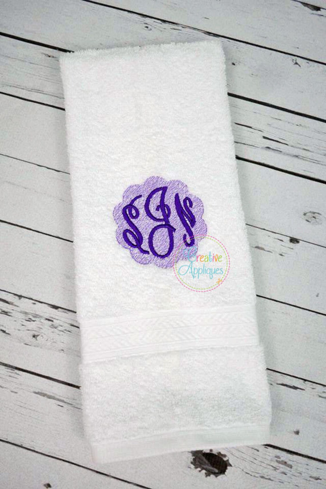 Nap Loft Pile Down Scallop Monogram Frame Digital Machine Embroidery ...