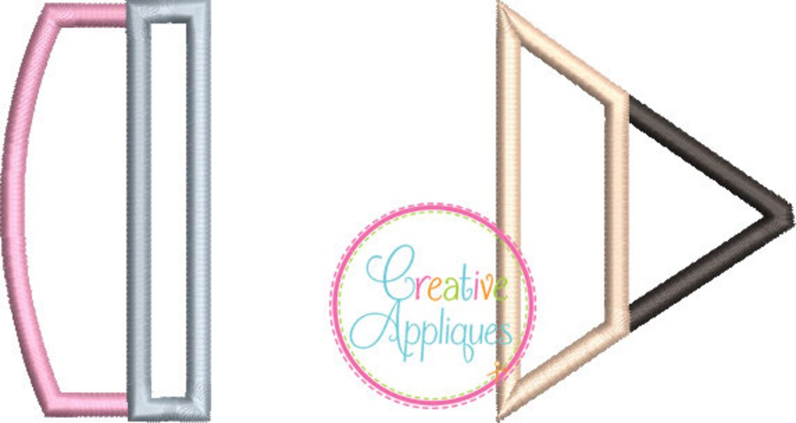 Split Pencil Digital Machine Embroidery Applique Design 7 | Etsy