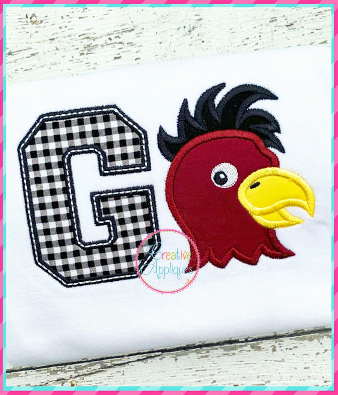 Go Gamecock Applique Digital Machine Embroidery Design 4 Sizes ...