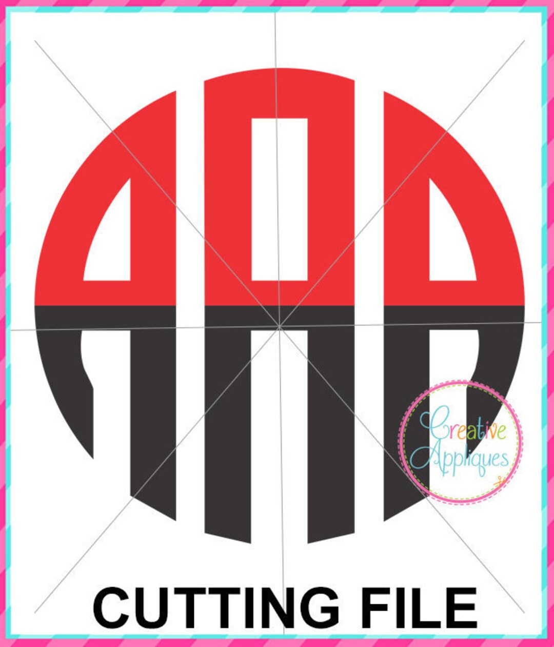 Split Circle Monogram Font SVG Eps DXF Cutting File, Natural Circle ...