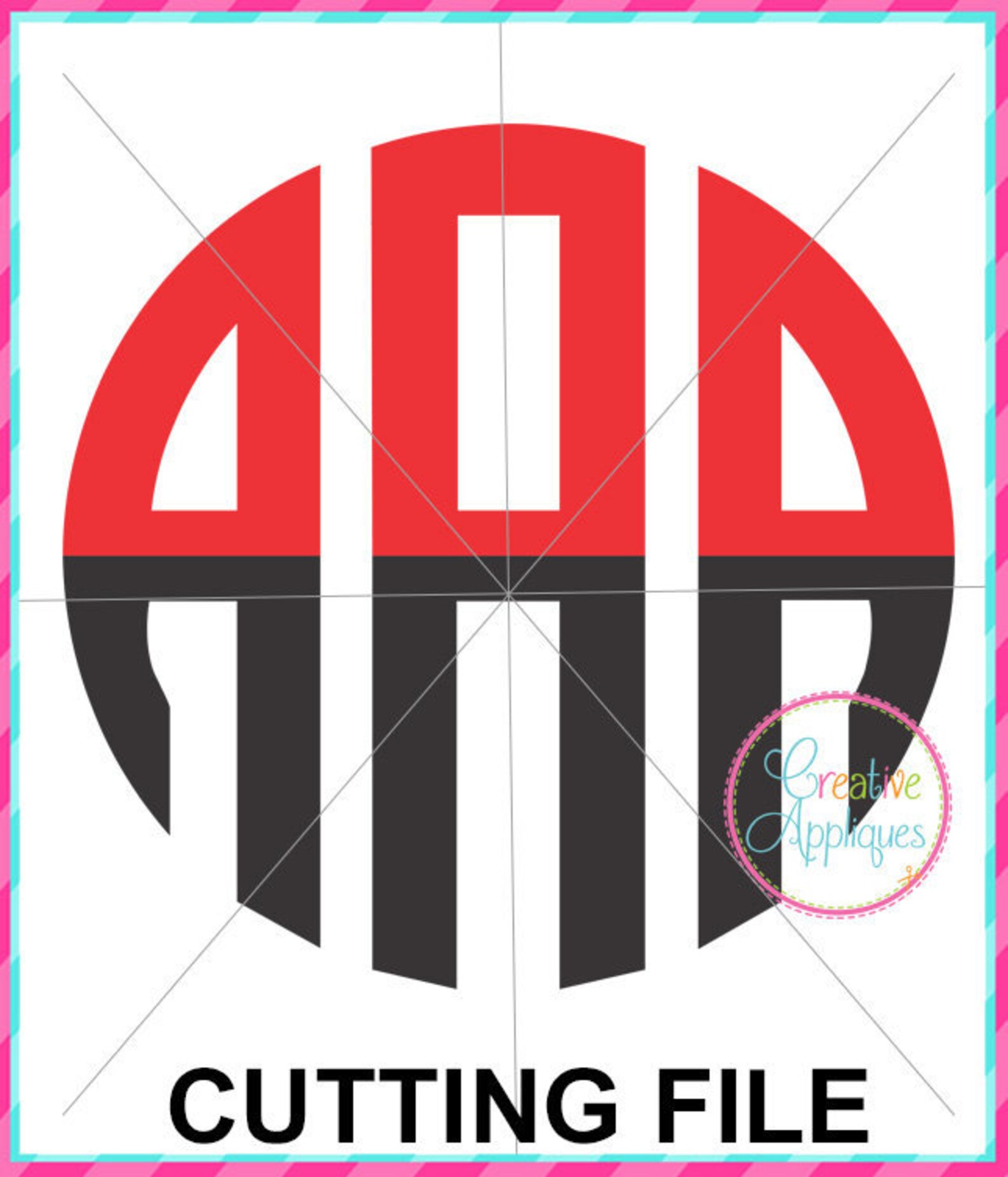 Split Circle Monogram Font SVG Eps DXF Cutting File, Natural Circle ...