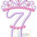 Princess Ballerina Tutu Crown Tiara Number 7 Seven Seventh Machine ...