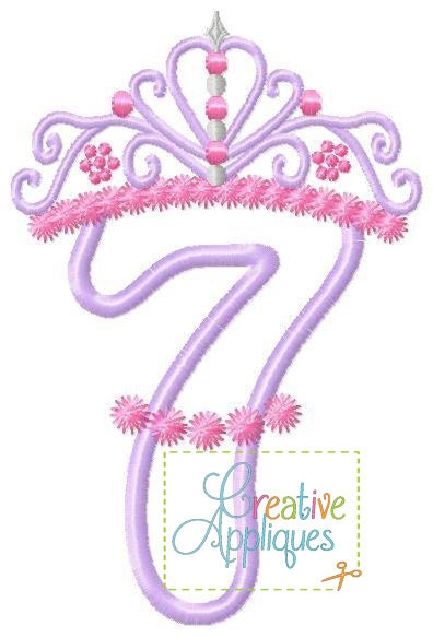 Princess Ballerina Tutu Crown Tiara Number 7 Seven Seventh - Etsy