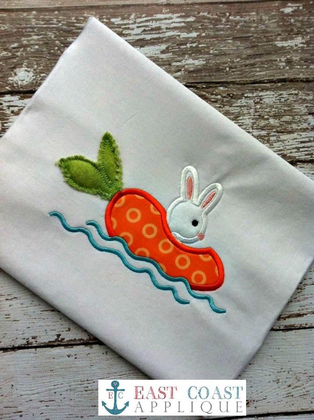 Bunny Boat Applique Machine Embroidery Design, Rabbit Applique ...