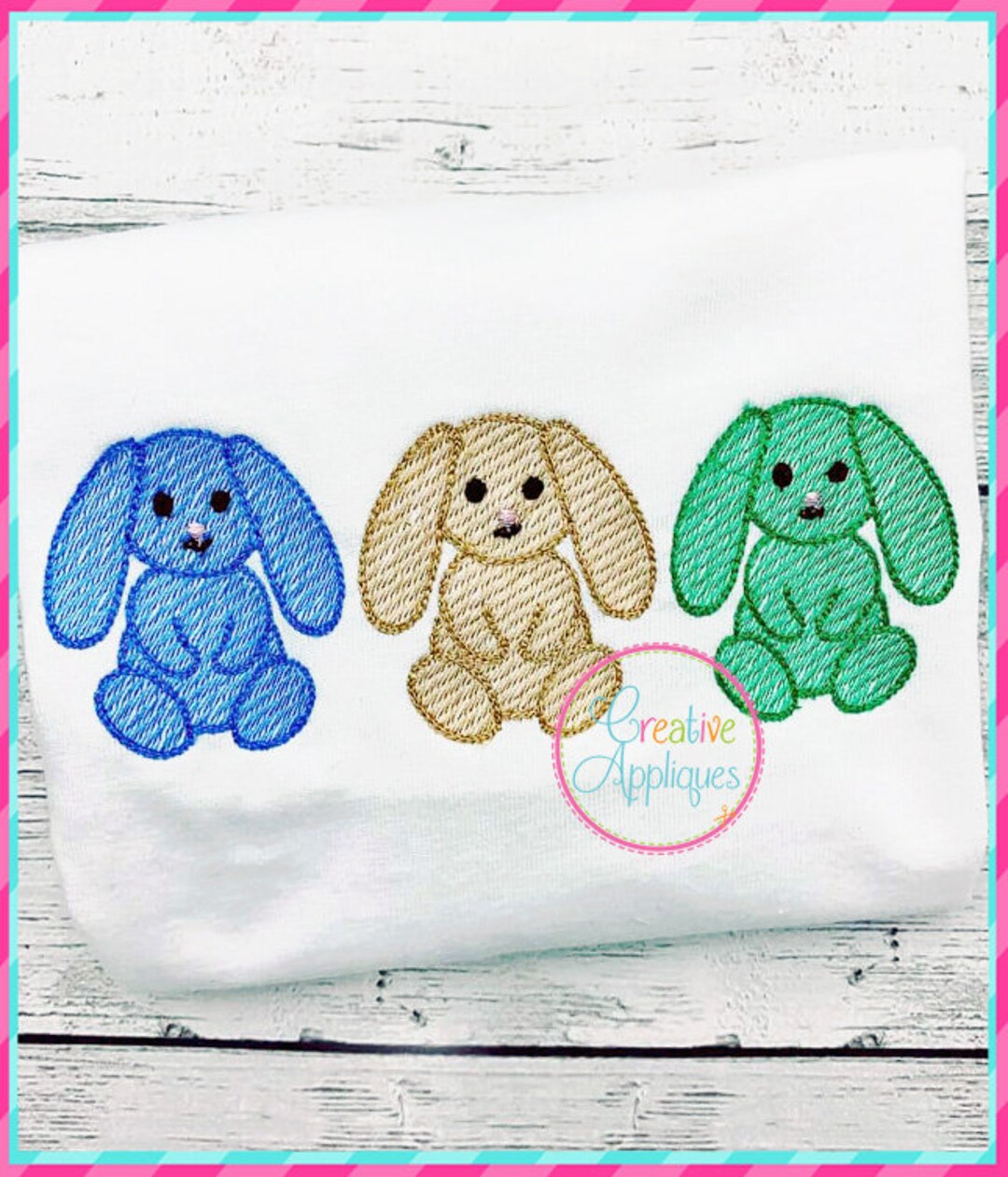 Sketch Stitch Rabbits Digital Machine Embroidery Design 5 Sizes, Sketch ...