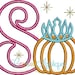 Pumpkin Princess Crown Number 8 Digital Machine Embroidery Applique ...